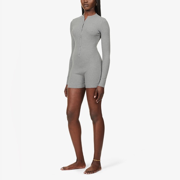 SKIMS | Pants & Jumpsuits | Skims Soft Lounge Button Up Henley Onesie ...